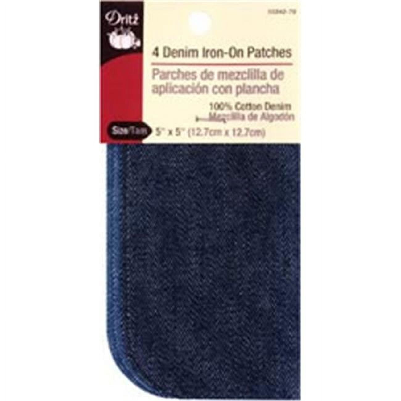 Dritz Iron-On Patches 5"X5" 4/Pkg-Light & Dark Denim - Walmart.com