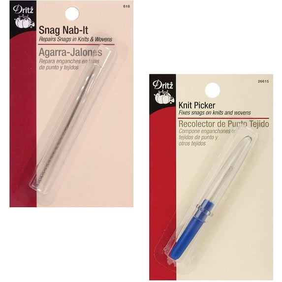 Dritz Fabric Sewing Fixer Tool Kit: Knit Picker and Snag Nab-It Combo for Garment Repair ...