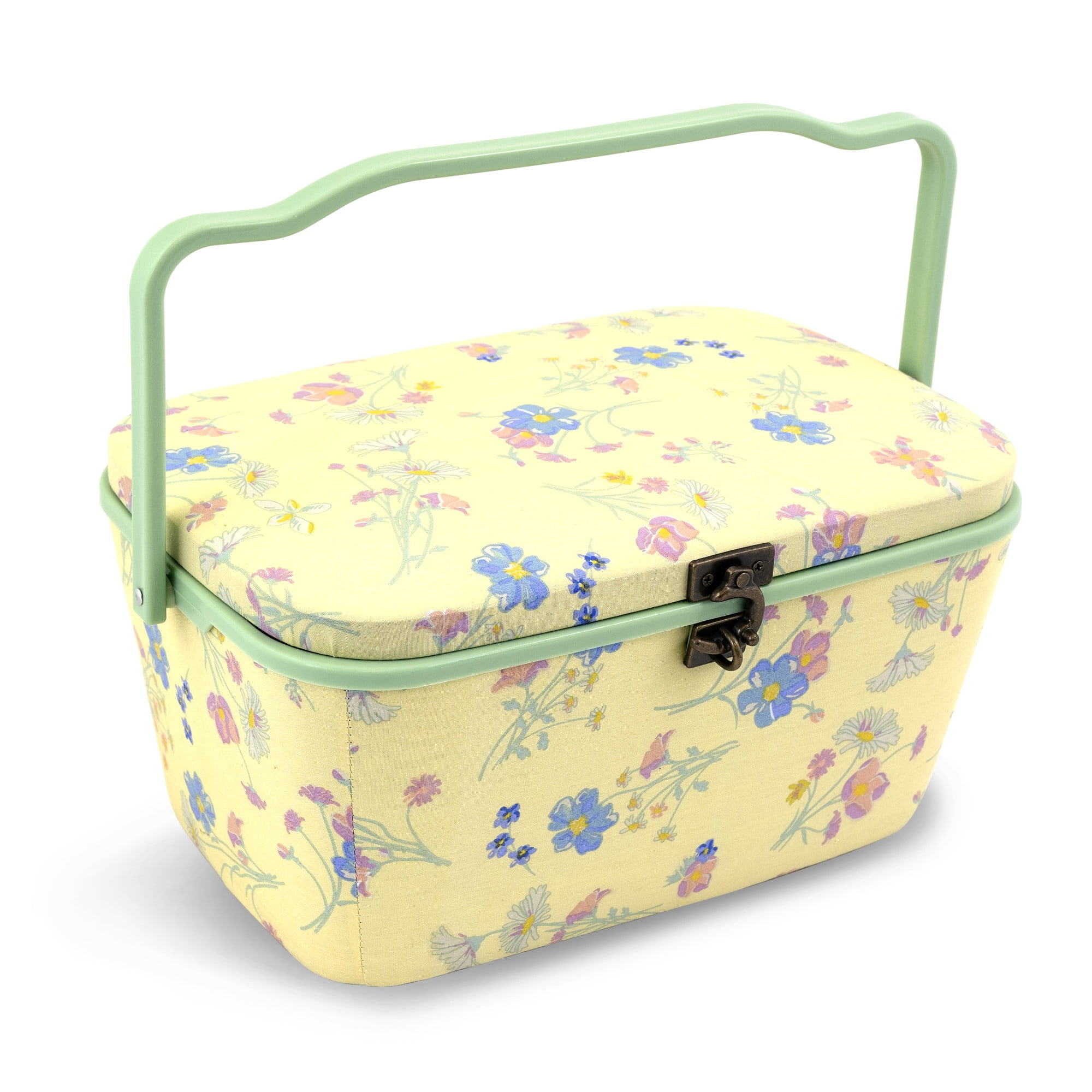 Dritz Large Oval Sewing Basket, Yellow Floral - Walmart.com
