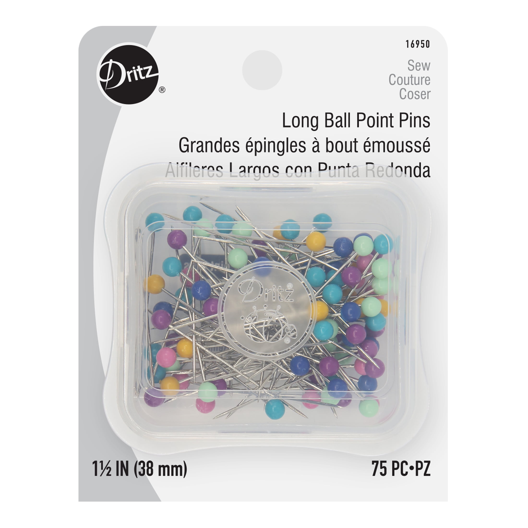 Dritz Long Ball Point Pins, 75 Count - Walmart.com