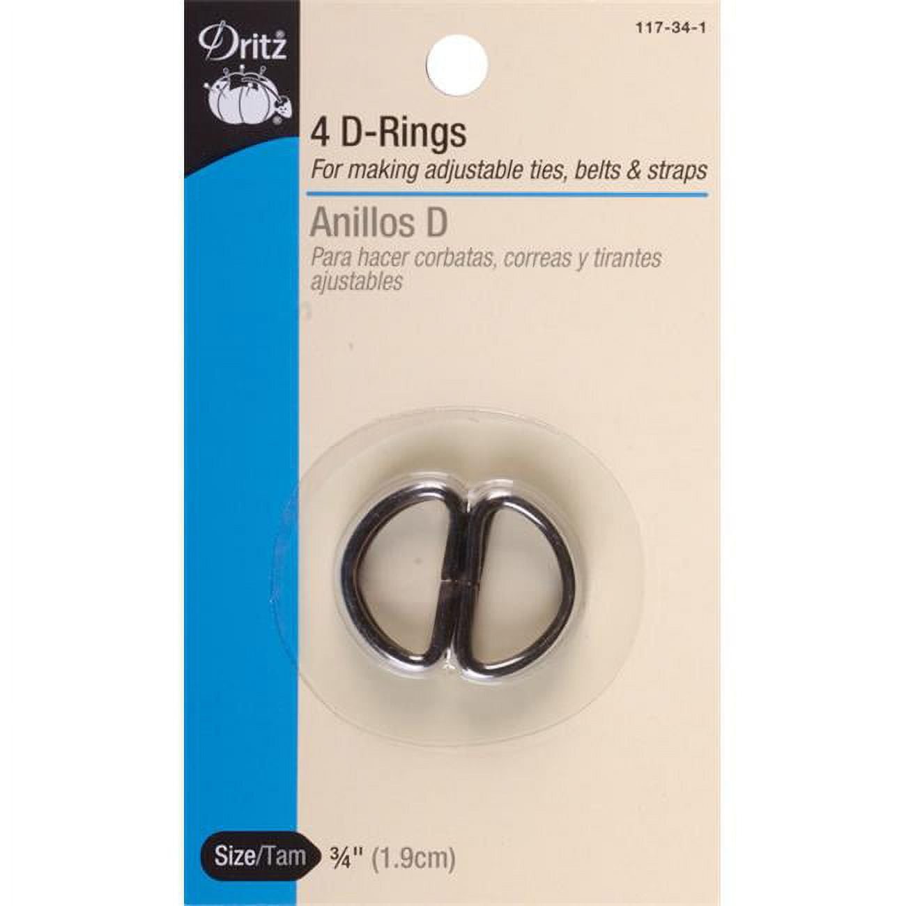 Dritz Metal "D" Rings 3/4" 4/Pkg-Black - Walmart.com