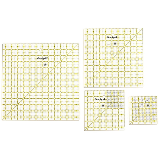 Dritz Omnigrid Acrylic Quilting Ruler Value Pack, 4 Count for Cutting ...