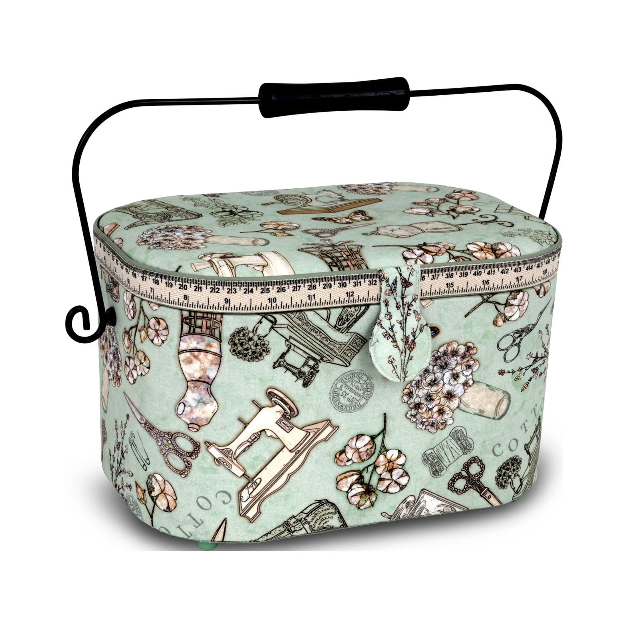 Dritz Large Sewing Basket Kit, Aqua Dots - Walmart.com