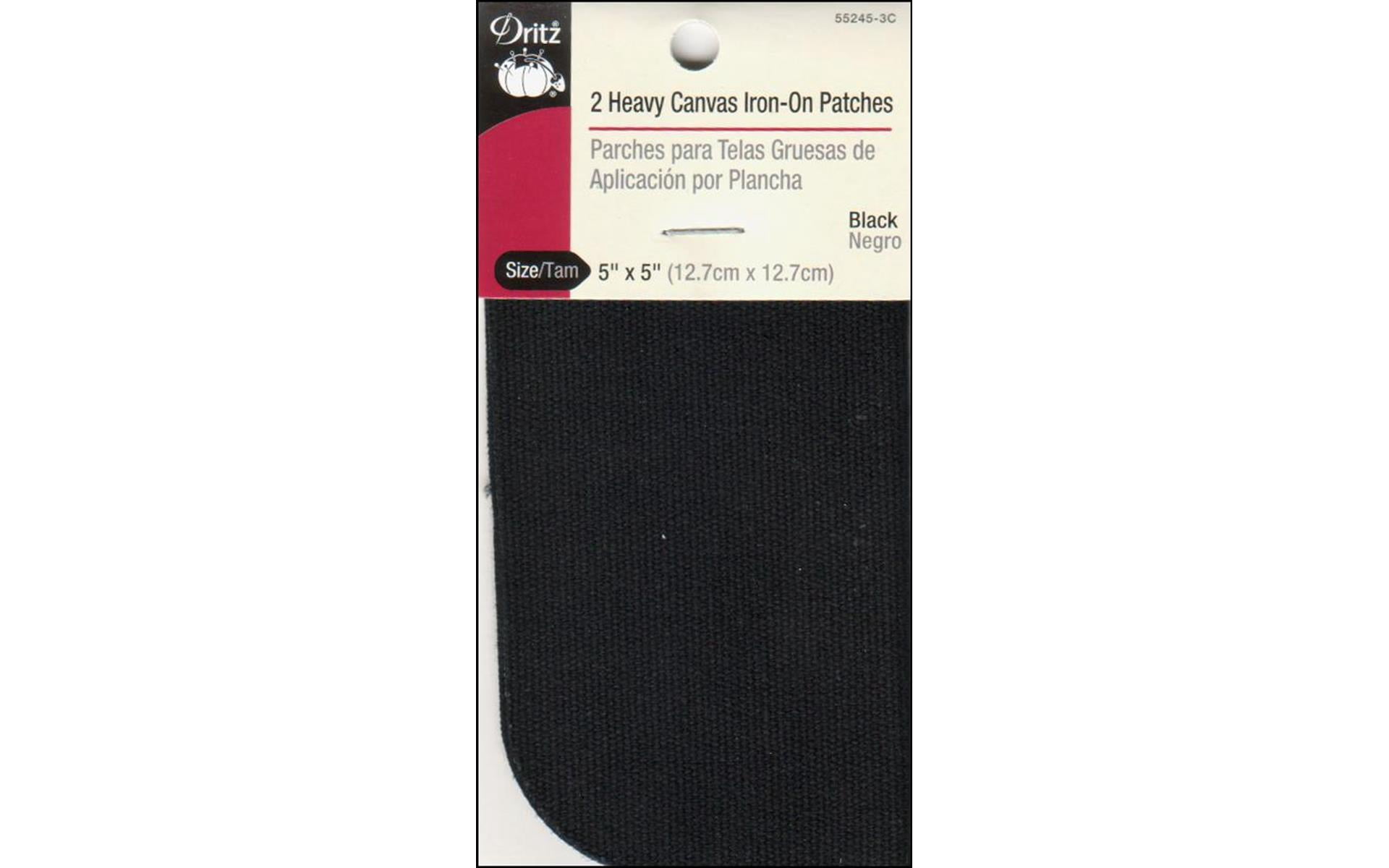 Dritz Patch Iron On 5x5 Hvywt Canvas Black 2pc - Walmart.com