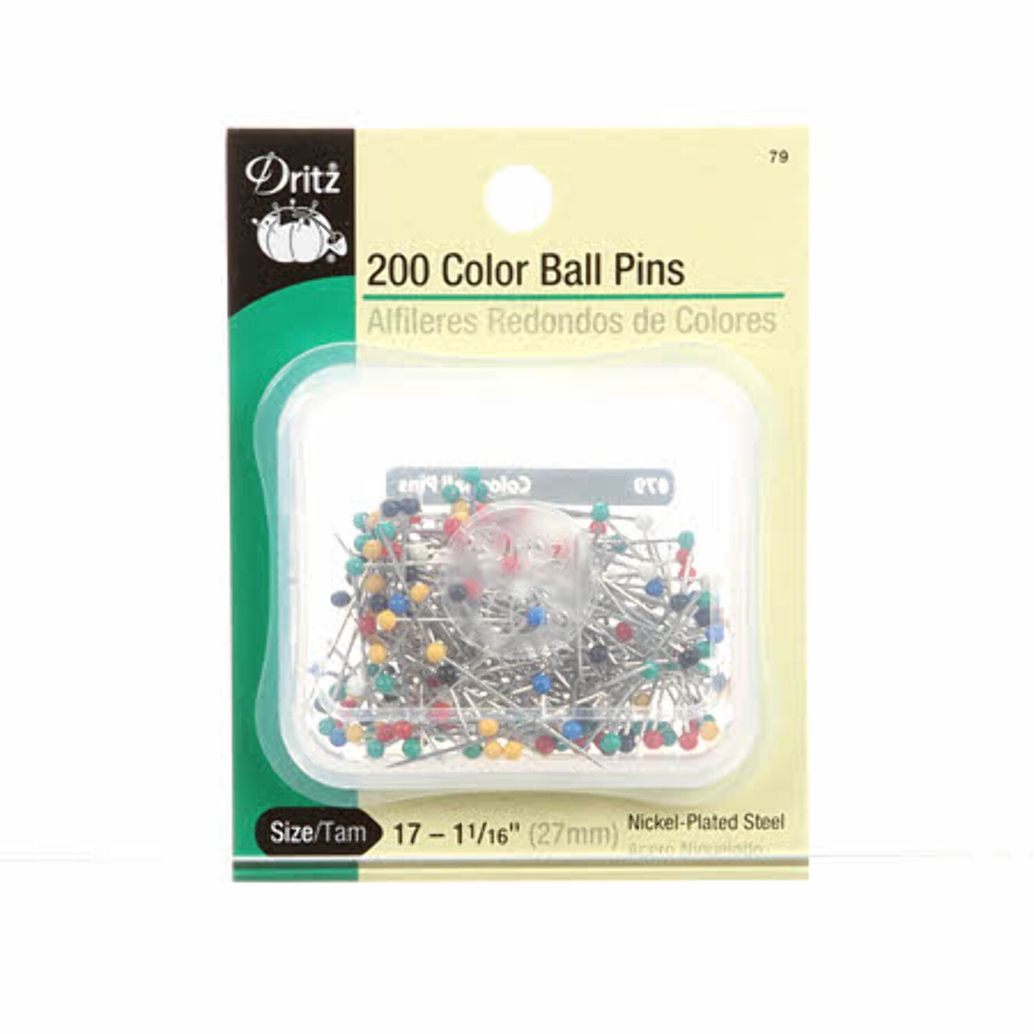 Dritz 79 Color Ball Pins, 1-1/16-Inch (200-Count) - Walmart.com