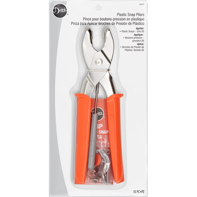 Dritz Plastic Snap Pliers with Tools for Size 20 Snaps, Orange ...