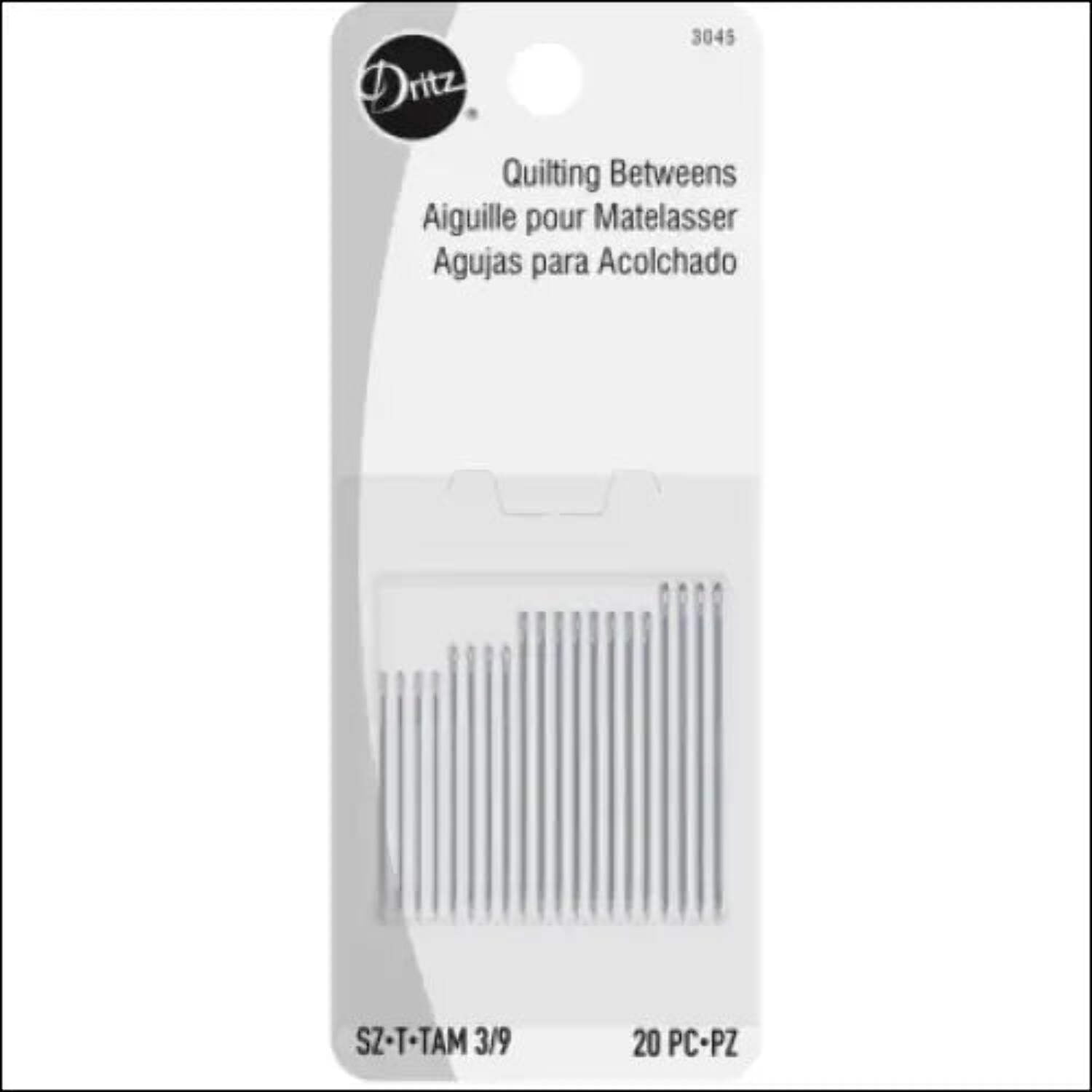 Dritz Quilter's Betweens Hand Needles Size 3/9 20 Count Nickel ...
