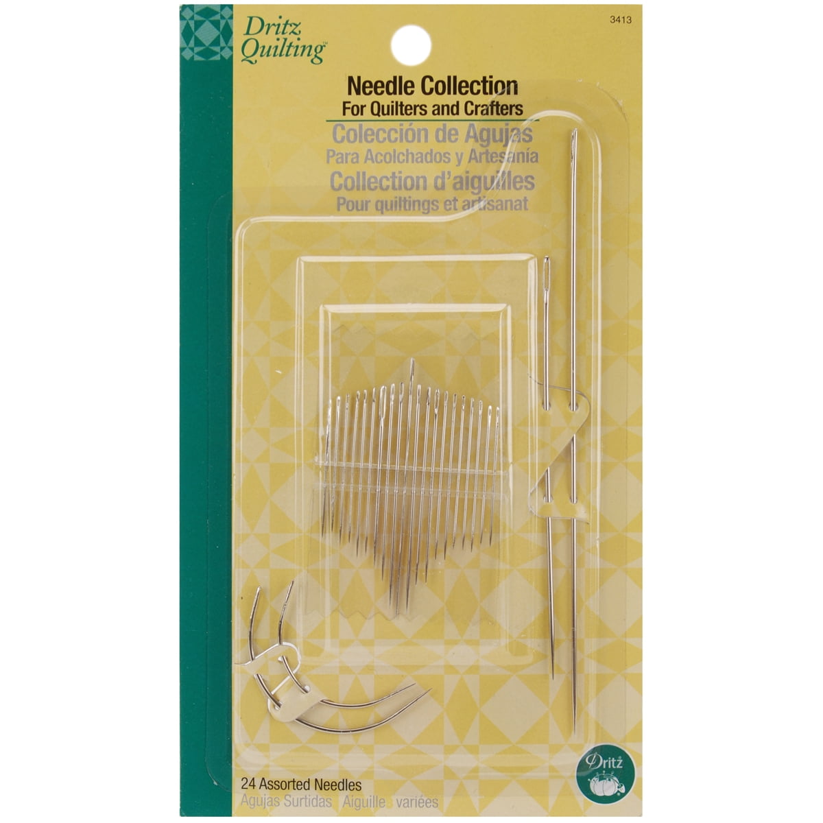 Dritz Quilting Needle Collection 24/Pkg-Assorted Sizes - Walmart.com