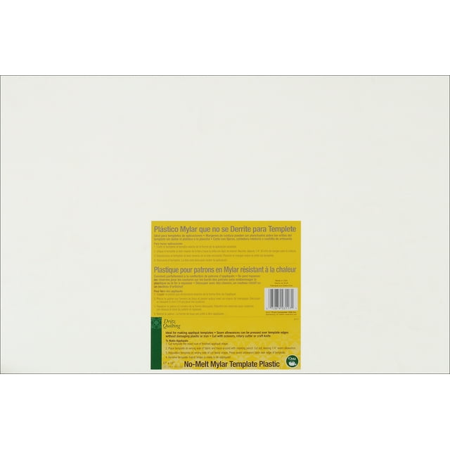 Dritz Quilting No - Melt Mylar Plastic Template 12" X 18" - Walmart.com