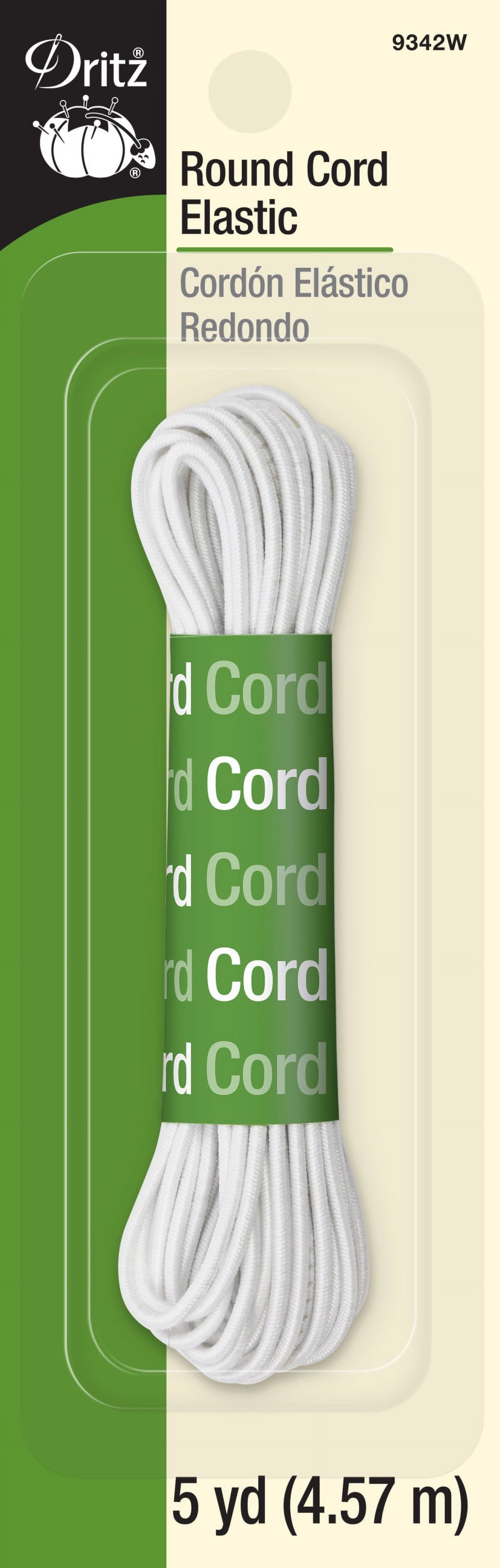 Dritz Sewing & Crafting Round Cord Elastic White 5 Yards - Walmart.com