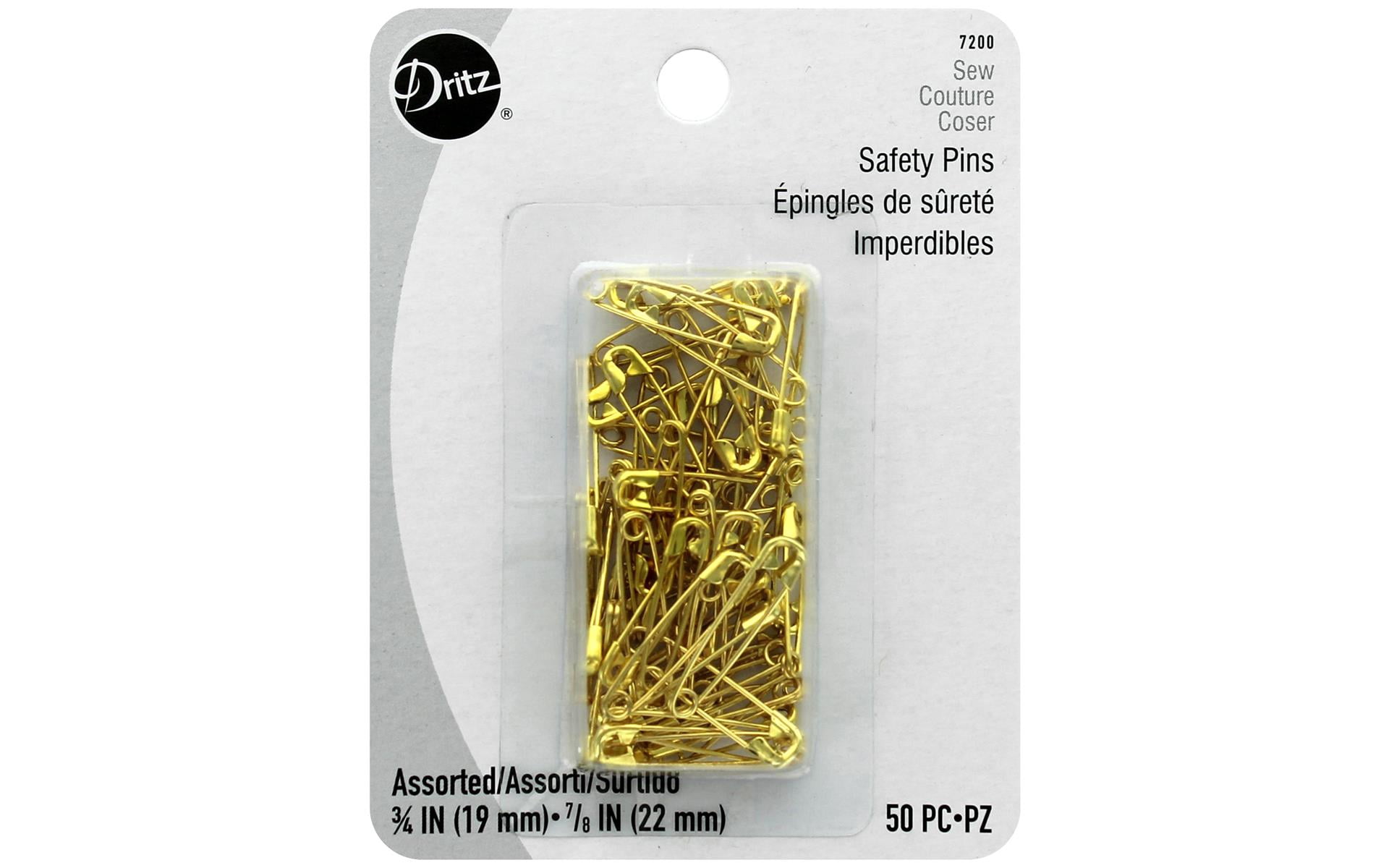 Dritz Safety Pins Size 0&00 Gilt 50pc - Walmart.com
