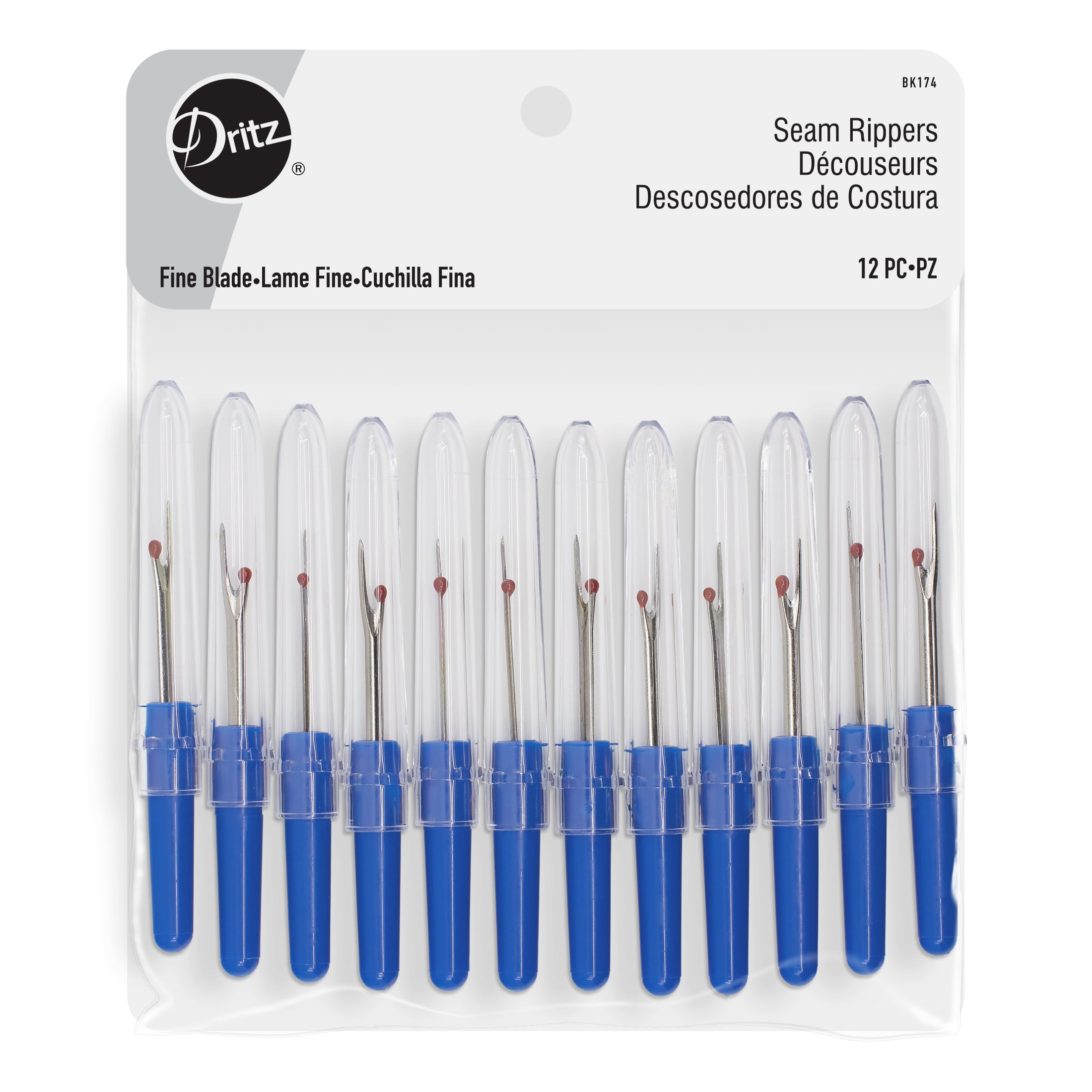 Dritz Seam Rippers with Fine Blade and Clear Plastic Cap (12 Pack ...
