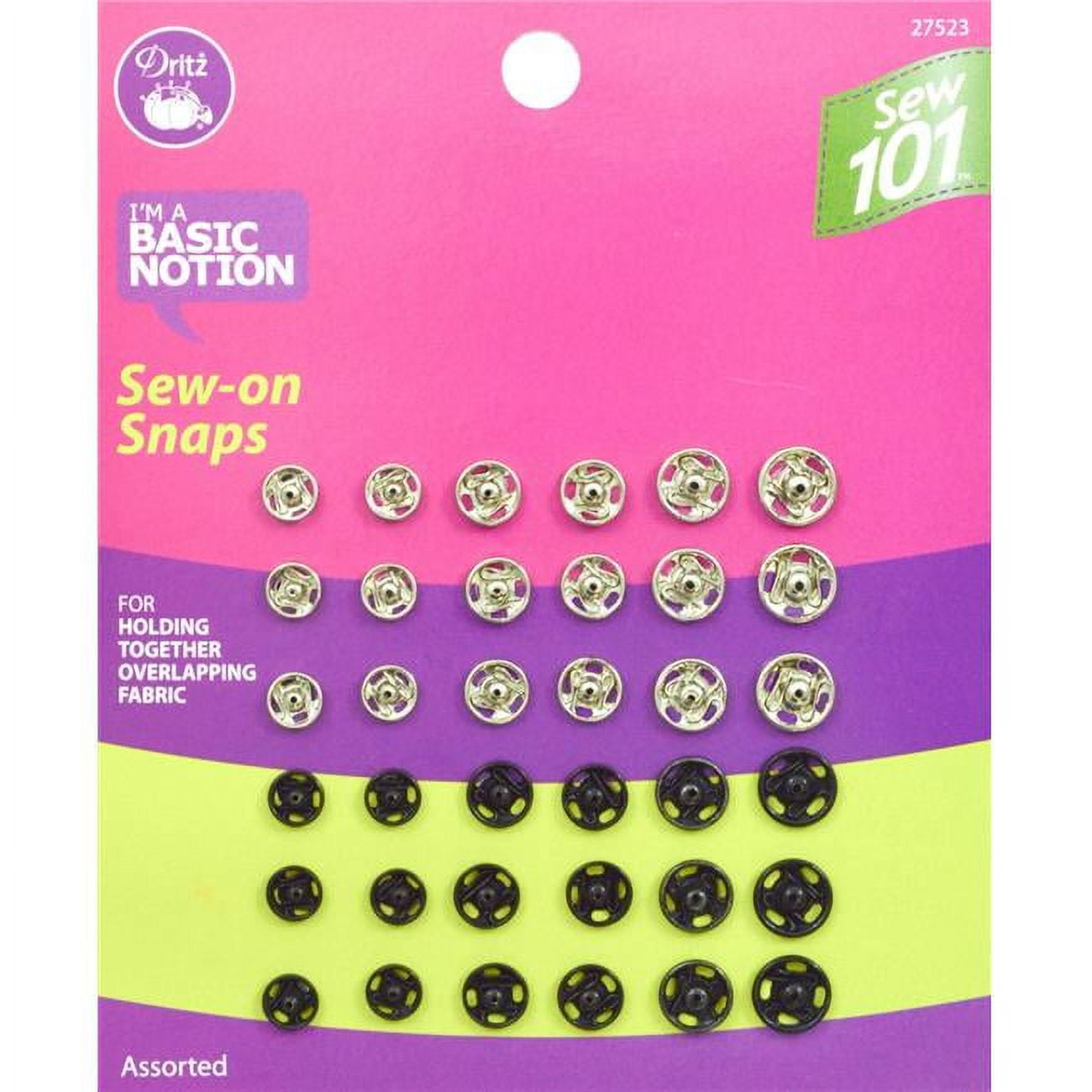 Dritz Sew 101 Sew-on Snaps 36/sets-assorted Sizes - Walmart.com