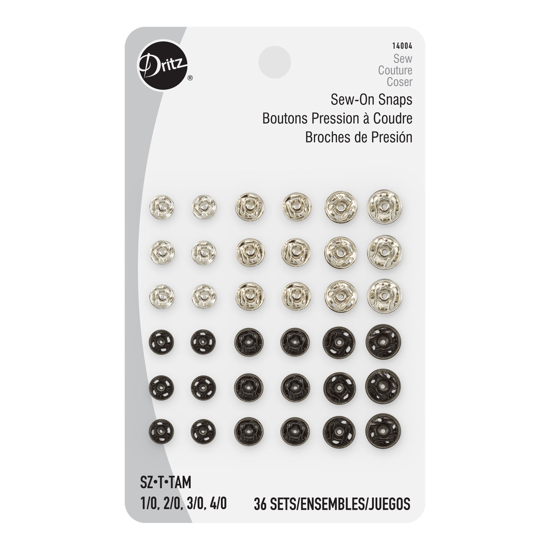 Dritz Sew-On Snaps, 36 Count - Walmart.com
