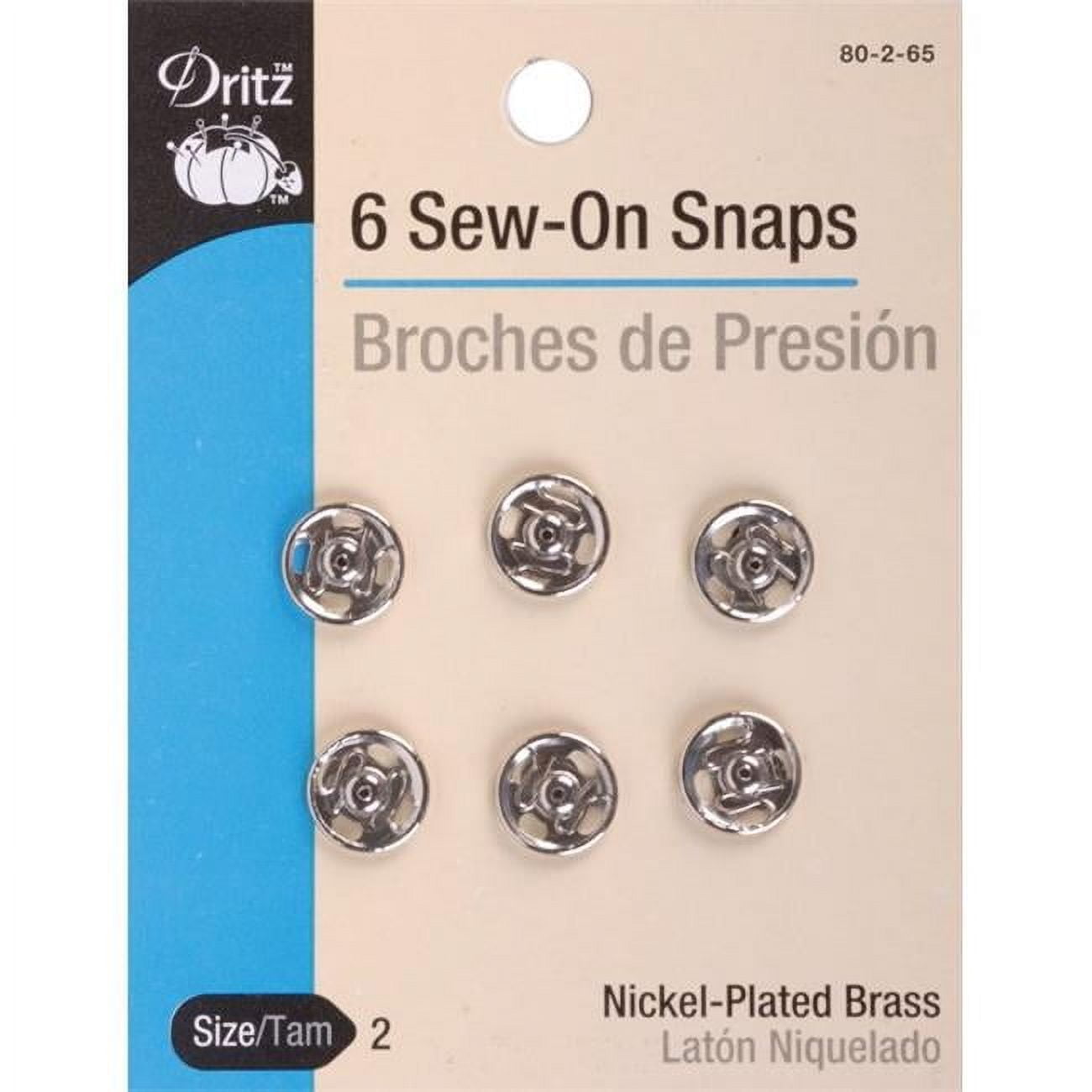 Dritz Sew on Snaps 2 Nickel 6pc - Walmart.com