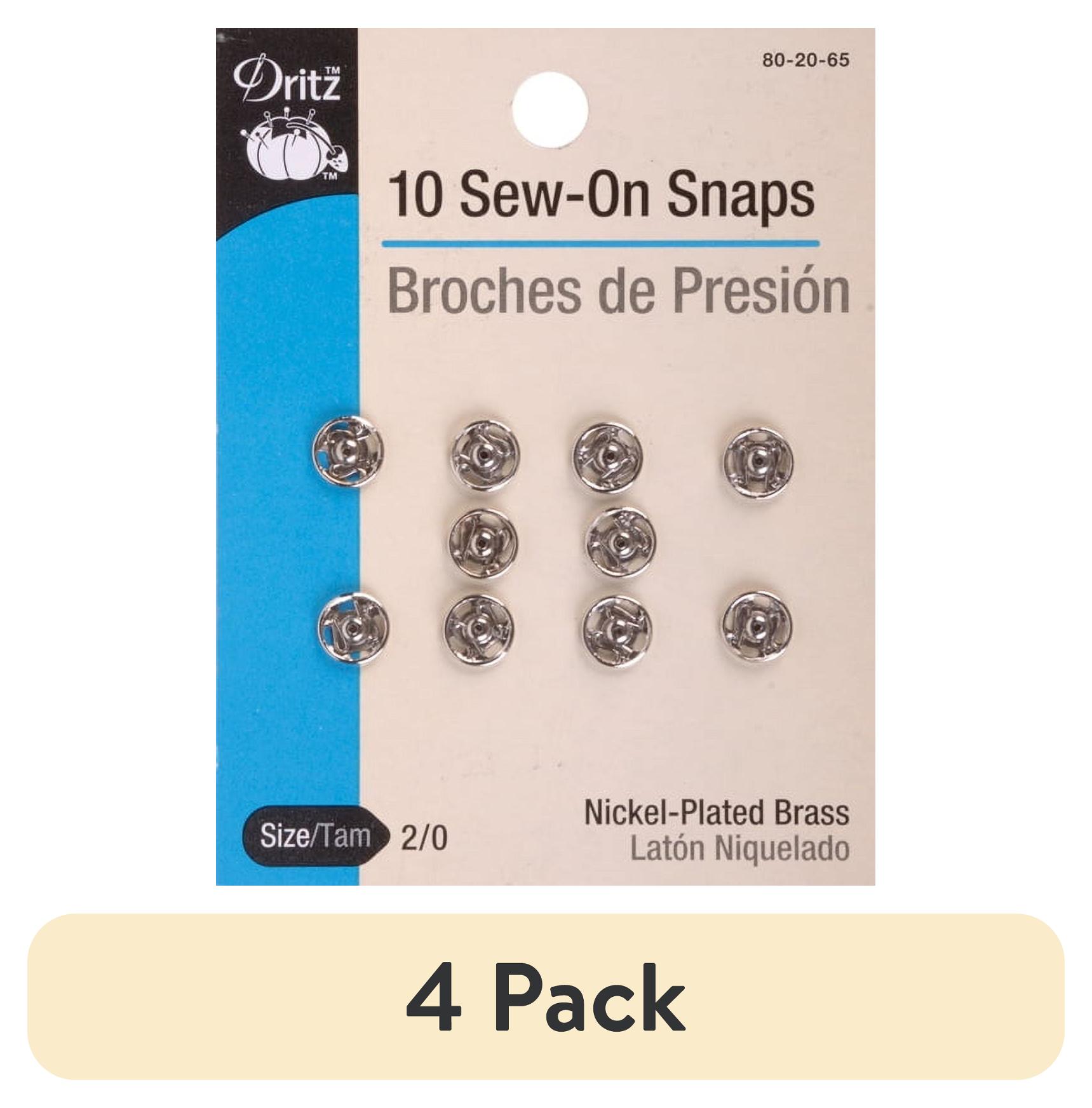 (4 pack) Dritz Sew on Snaps Size 2/0 Nickel 10pc - Walmart.com
