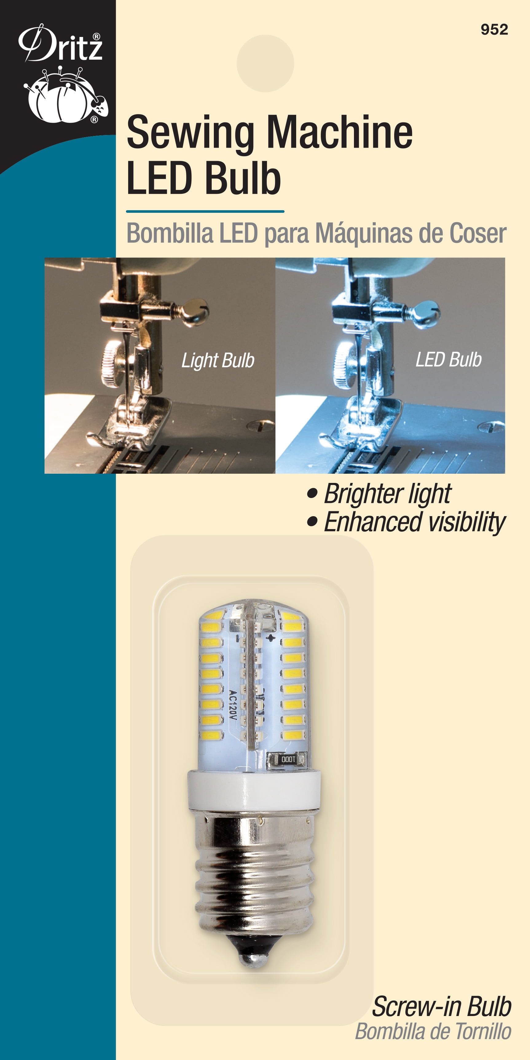 Dritz Sewing Machine Led Light Bulb With Screw-In Base - Walmart.com