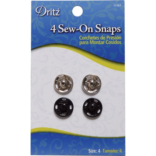 Dritz Size 4 Sew-On Snaps, 4 Count - Walmart.com