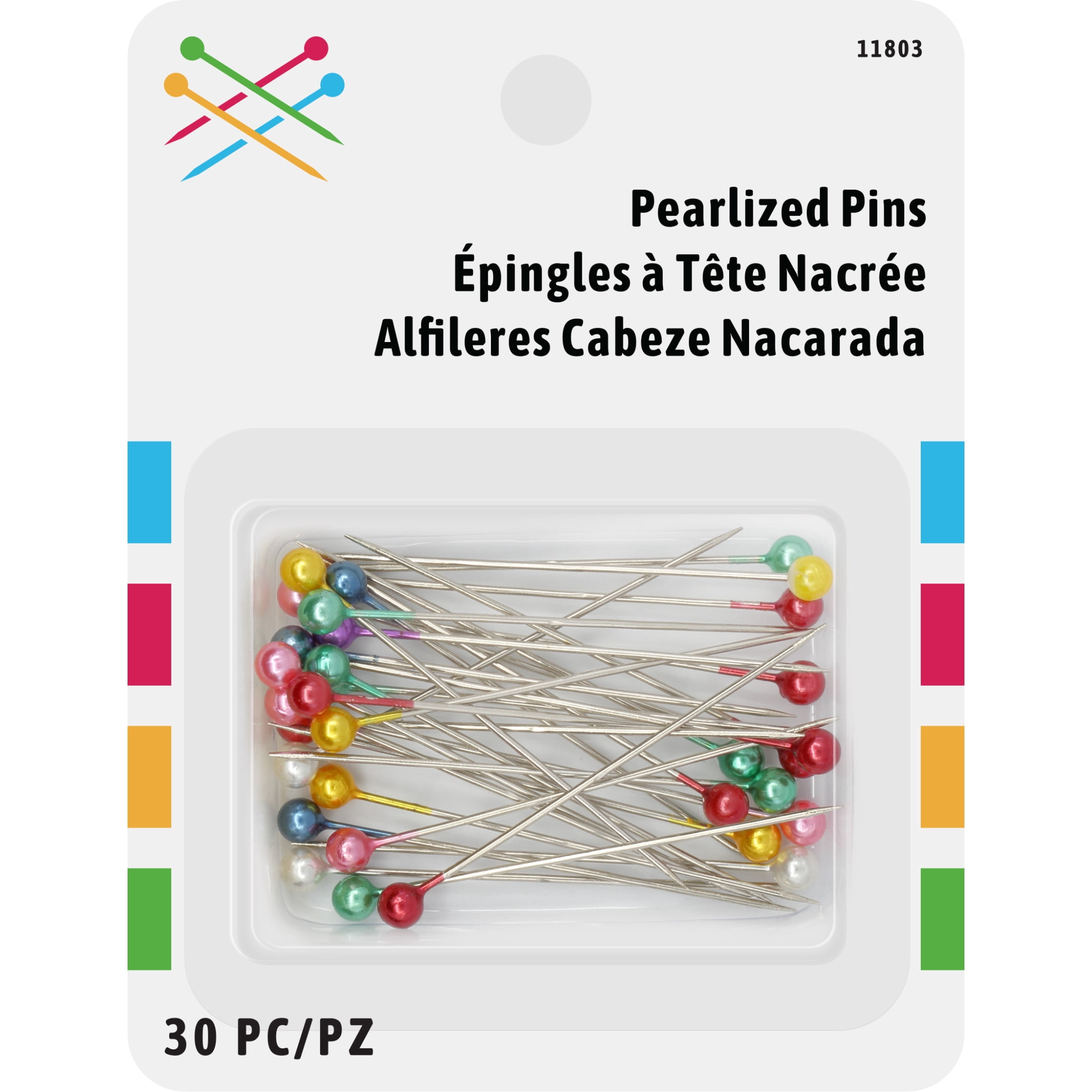 Straight Sewing Pearlized Pins (30 Count) - Walmart.com