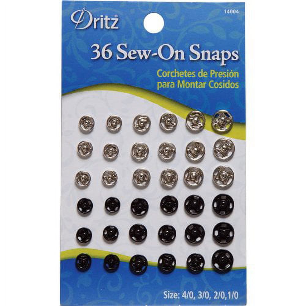 Dritz Small Assorted Sew-On Snaps, 36 Count - Walmart.com