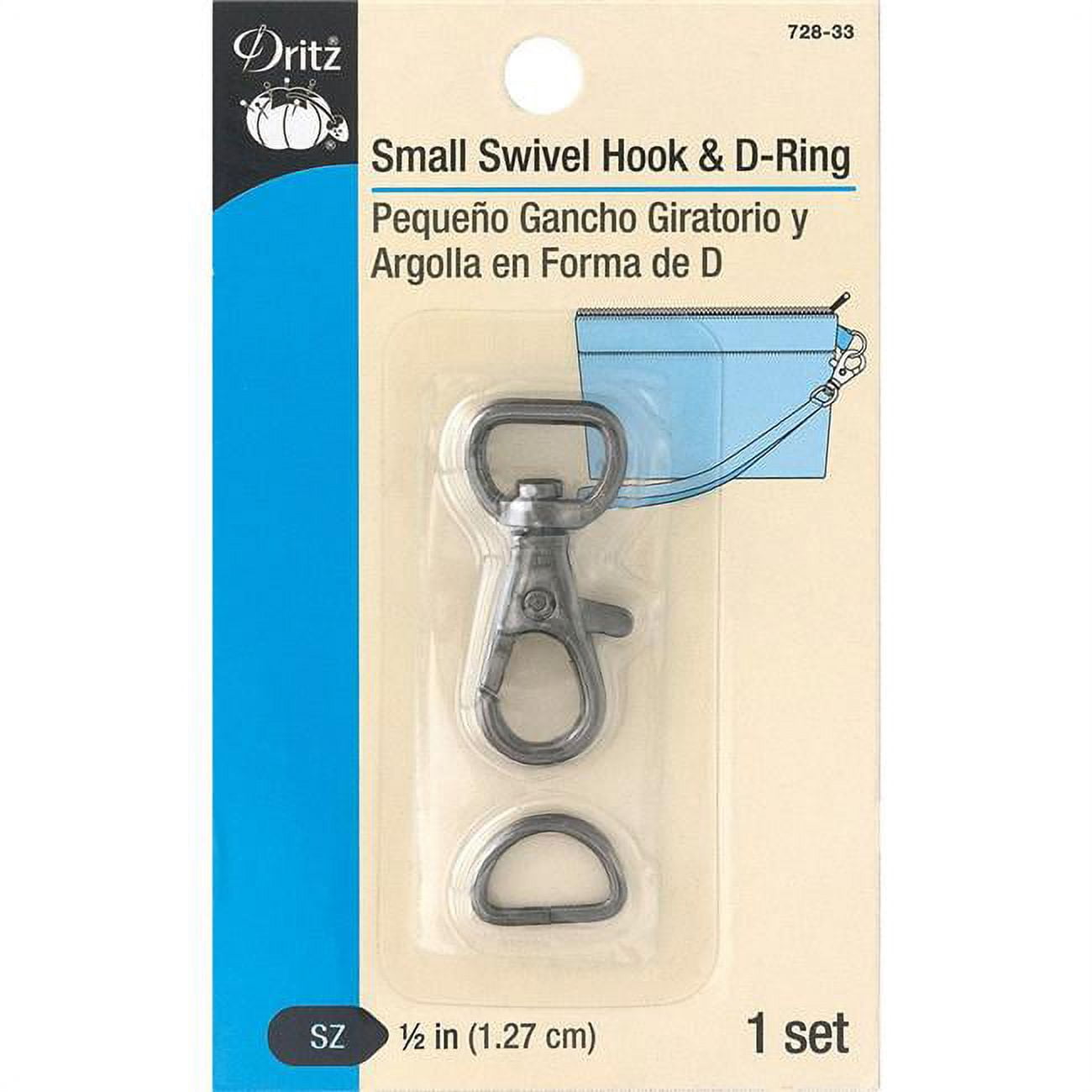 Dritz Small Swivel Hook & D-Ring 1 Set D 1, Gunmetal - Walmart.com