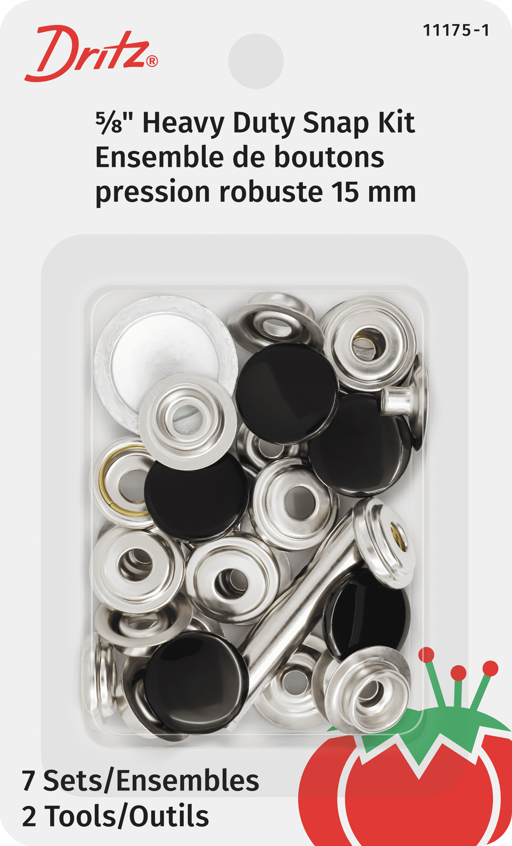 Dritz Snaps - Heavy Duty Snap Kit, 7 Count 5/8" - Walmart.com
