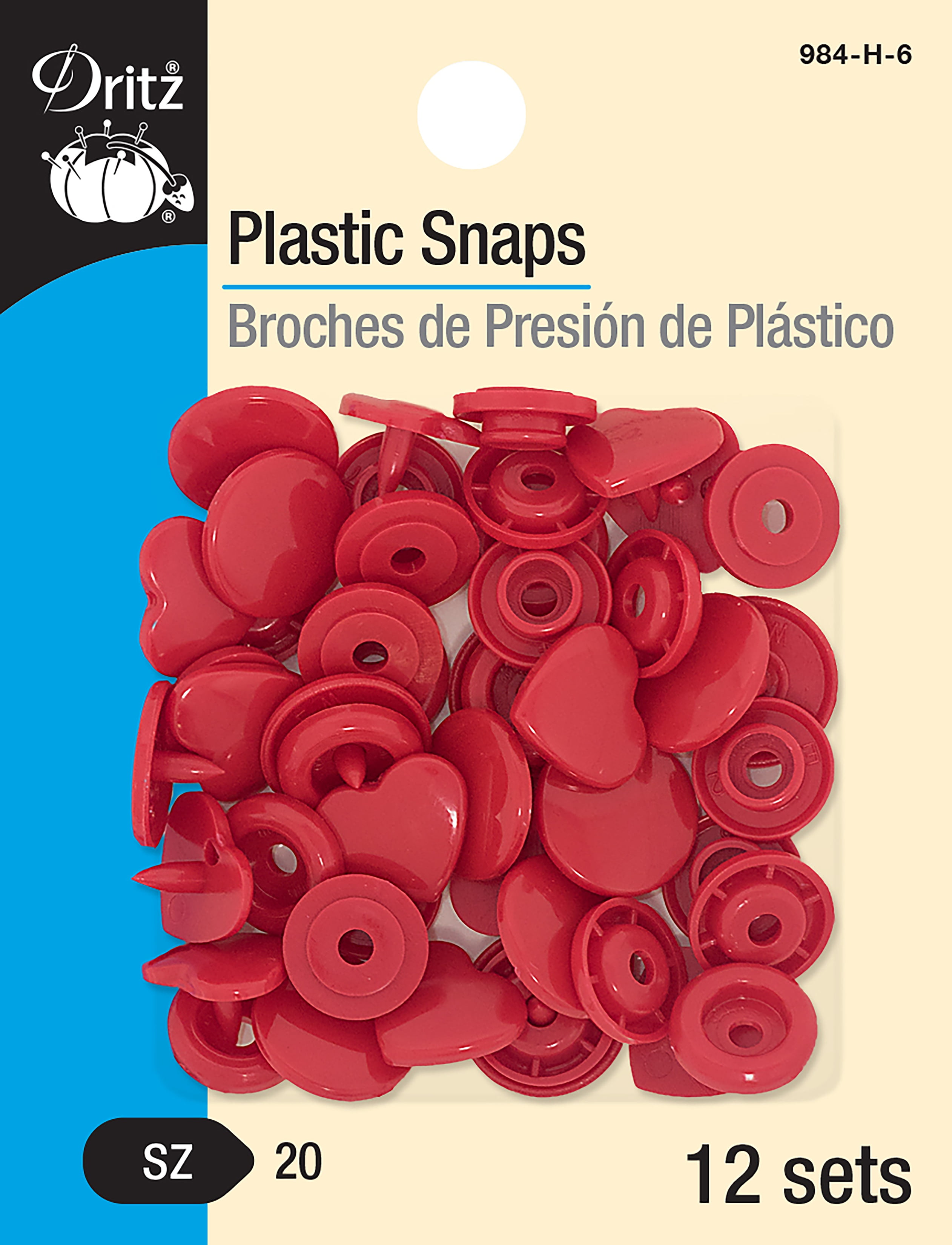 Dritz Snaps Plastic Size 20 Heart Red - Walmart.com