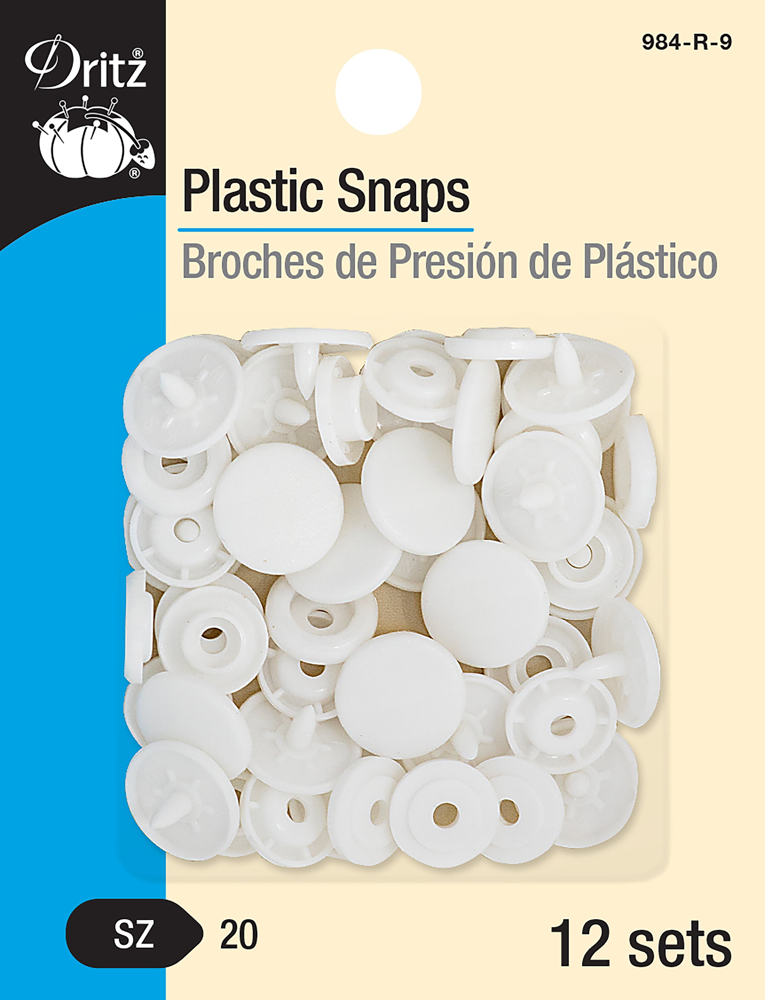 Dritz Plastic Snaps Size 20 12/Pkg-Round, White Matte Finish - Walmart.com