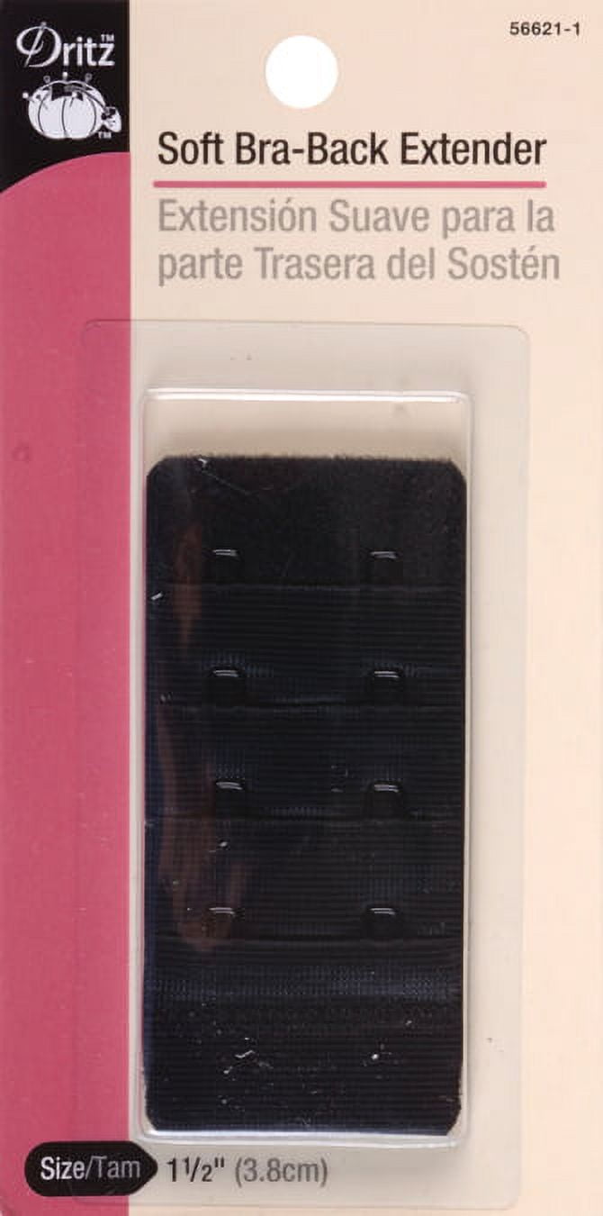 Dritz Soft Bra-Back Extender 1-1/2"-Black 2 Hooks - Walmart.com