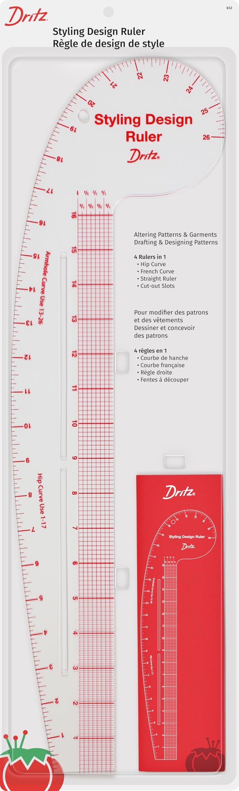 Dritz Styling Design Ruler Rulers & Accessories, Clear, 1Pack C33 ...