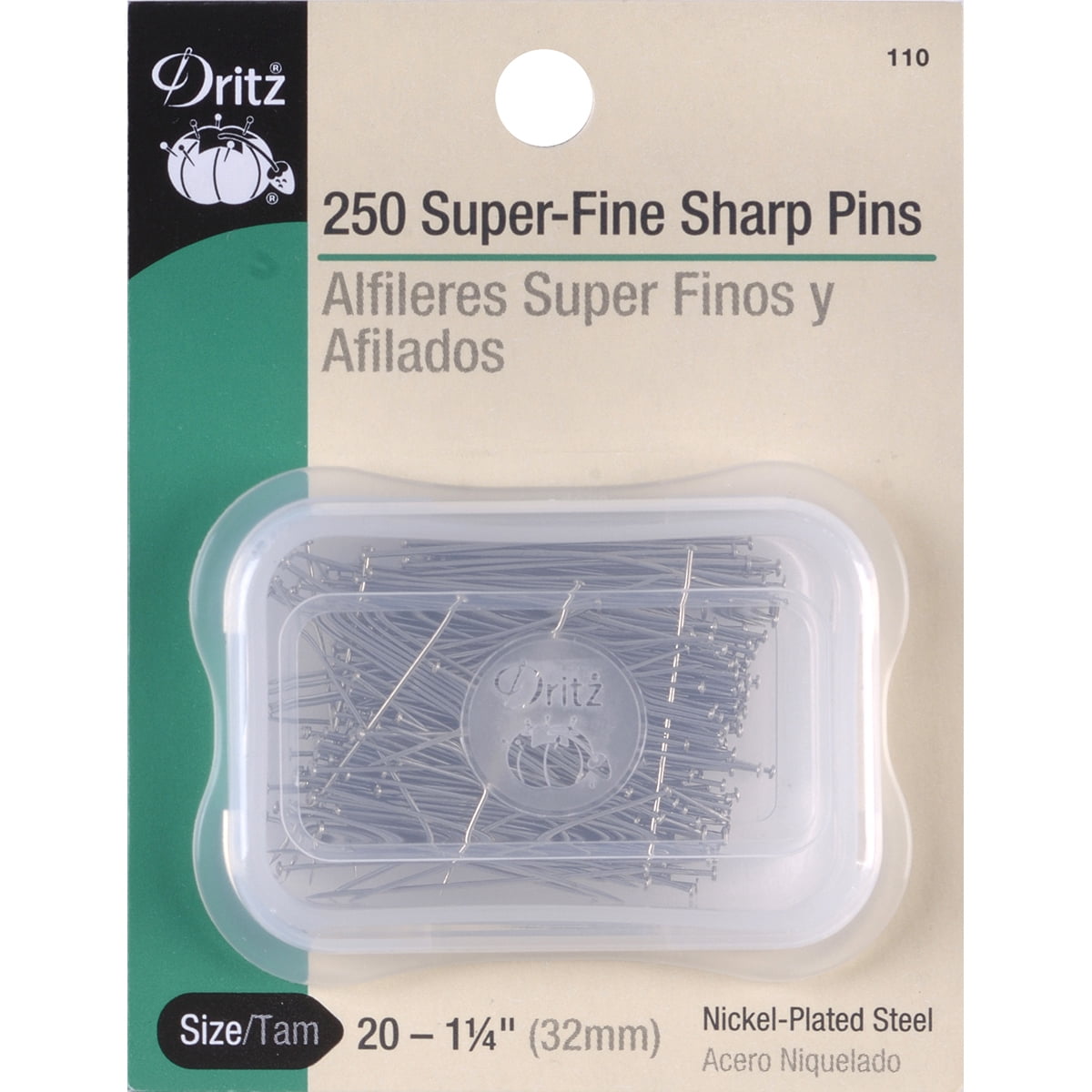 Dritz Super-Fine Sharp Pins 250/Pkg-Size 20 - Walmart.com