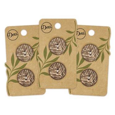 Dritz Recycled Hemp Round Floral Button, 28mm, Mustard, 3 Pack ...