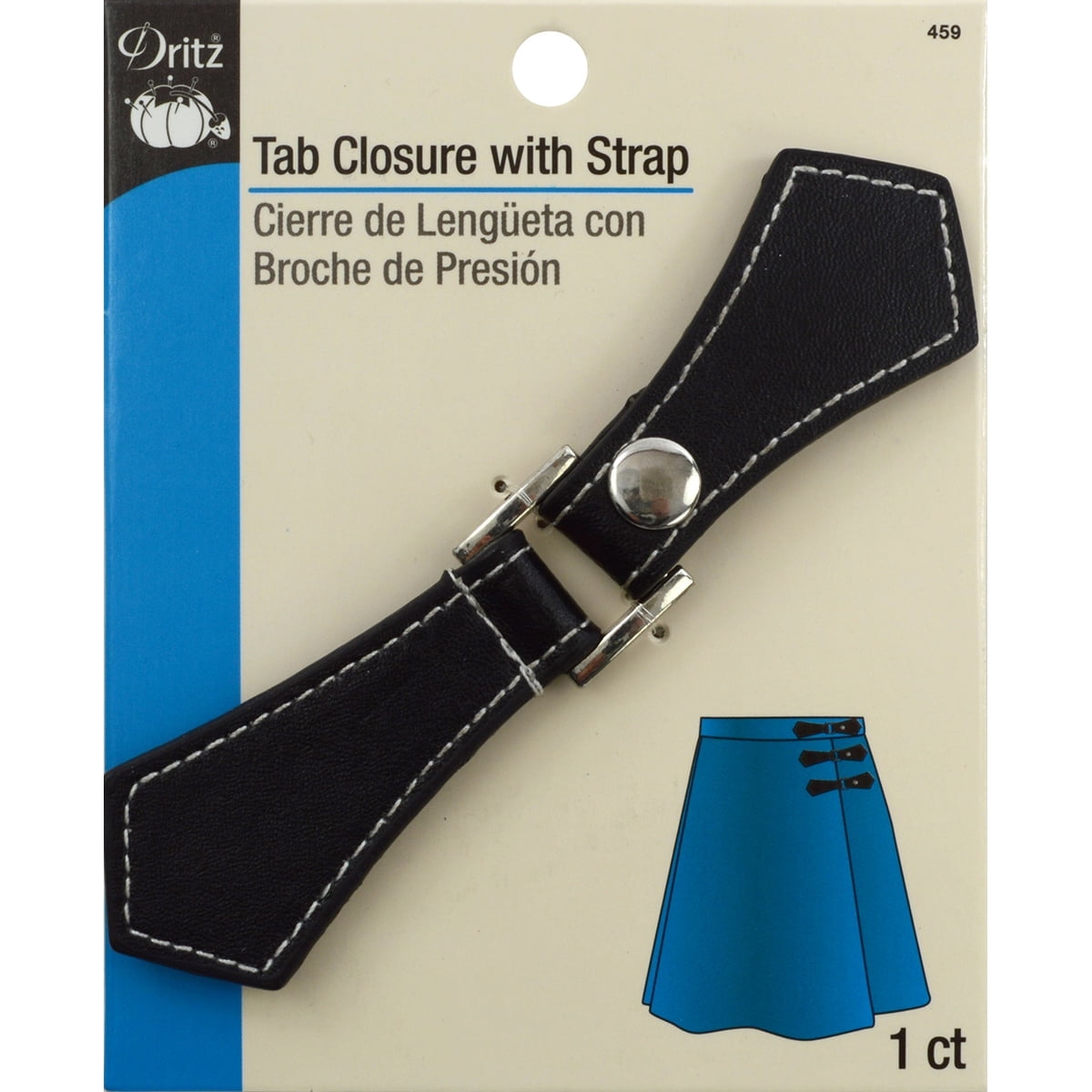 Dritz Tab Closure w/Snap Black/Silver - Walmart.com