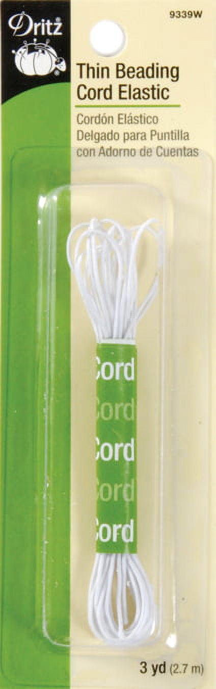 Dritz Elastic Beading Cord Thin 3yd Pkg White - Walmart.com