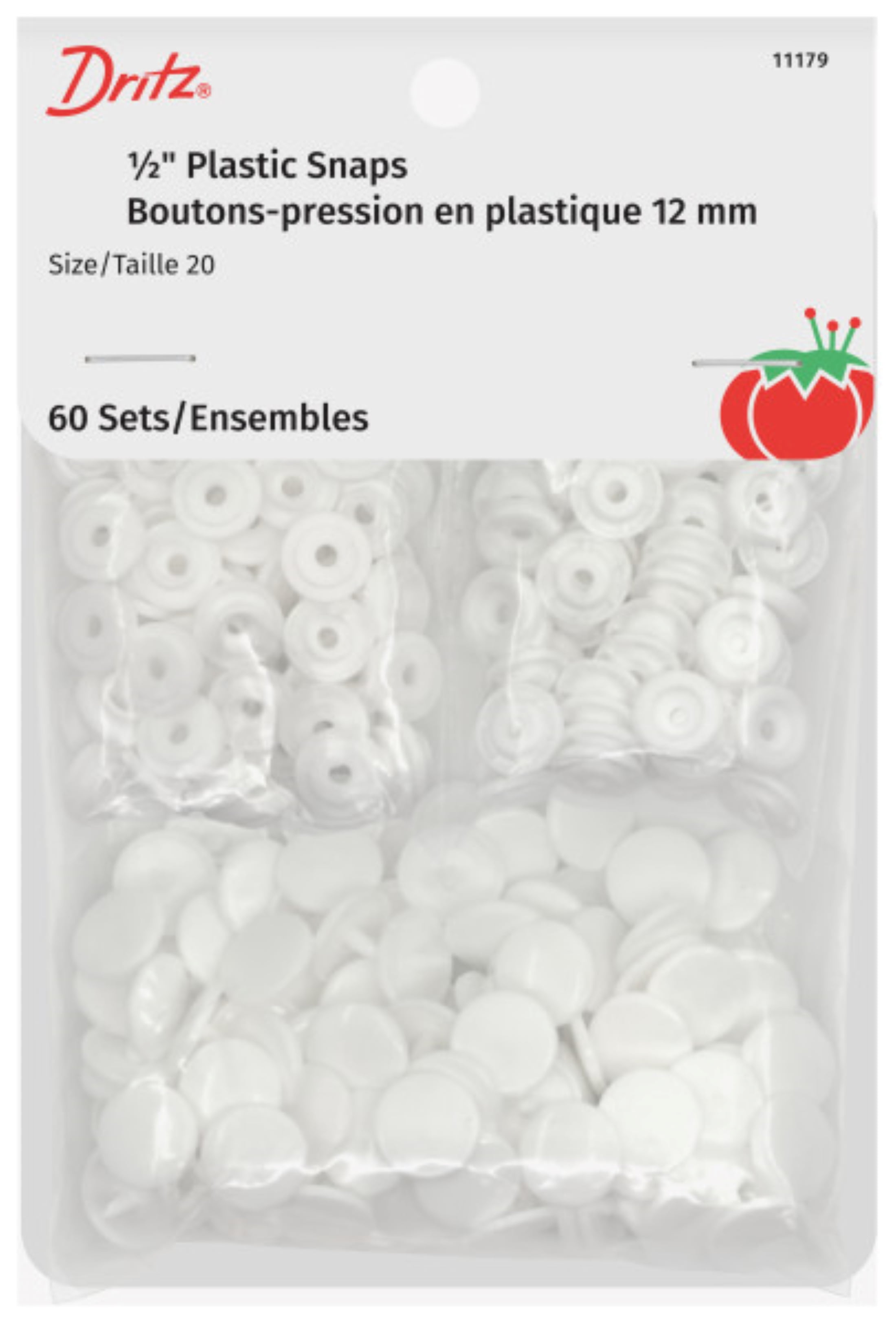 Dritz 1/2" Plastic Snap Fasteners, 60 Count - Walmart.com