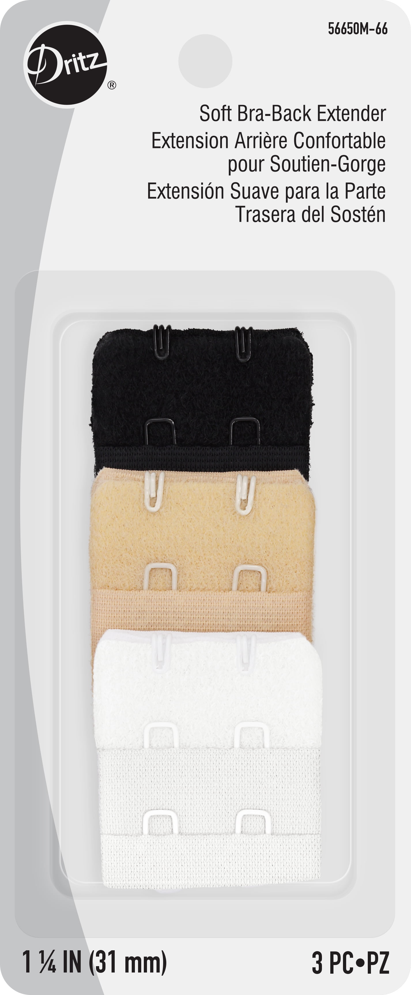Dritz Women's 1-1/4" Bra-Back Extenders, Assorted, 3 Count - Walmart.com