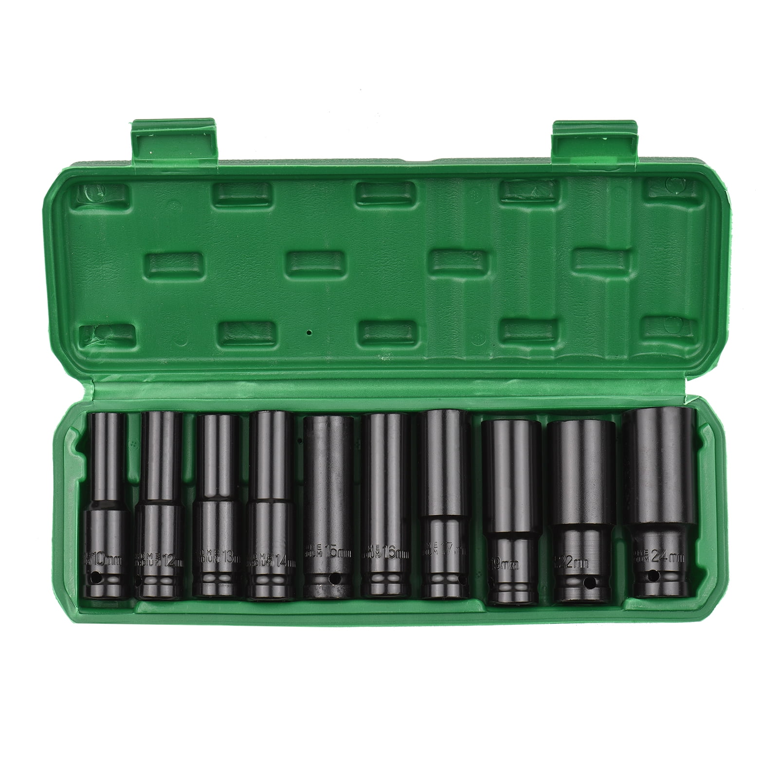 Drive 1/2Inch Drive Hex Impact Socket Set 20-Piece Deep Socket Metric Sizes 8-32mm Material With ...