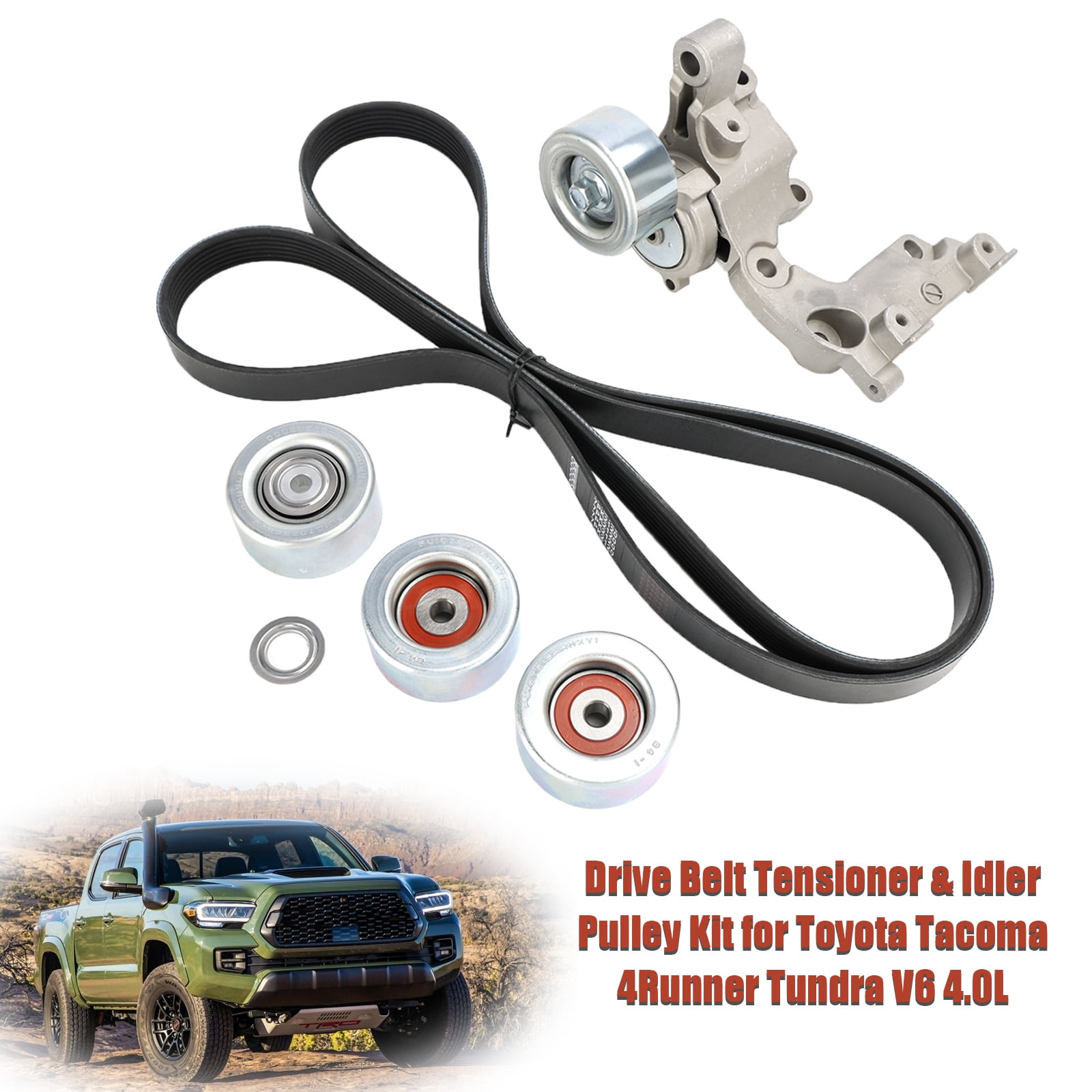 Drive Belt Tensioner & Idler Pulley Kit for Toyota Tacoma 4Runner ...