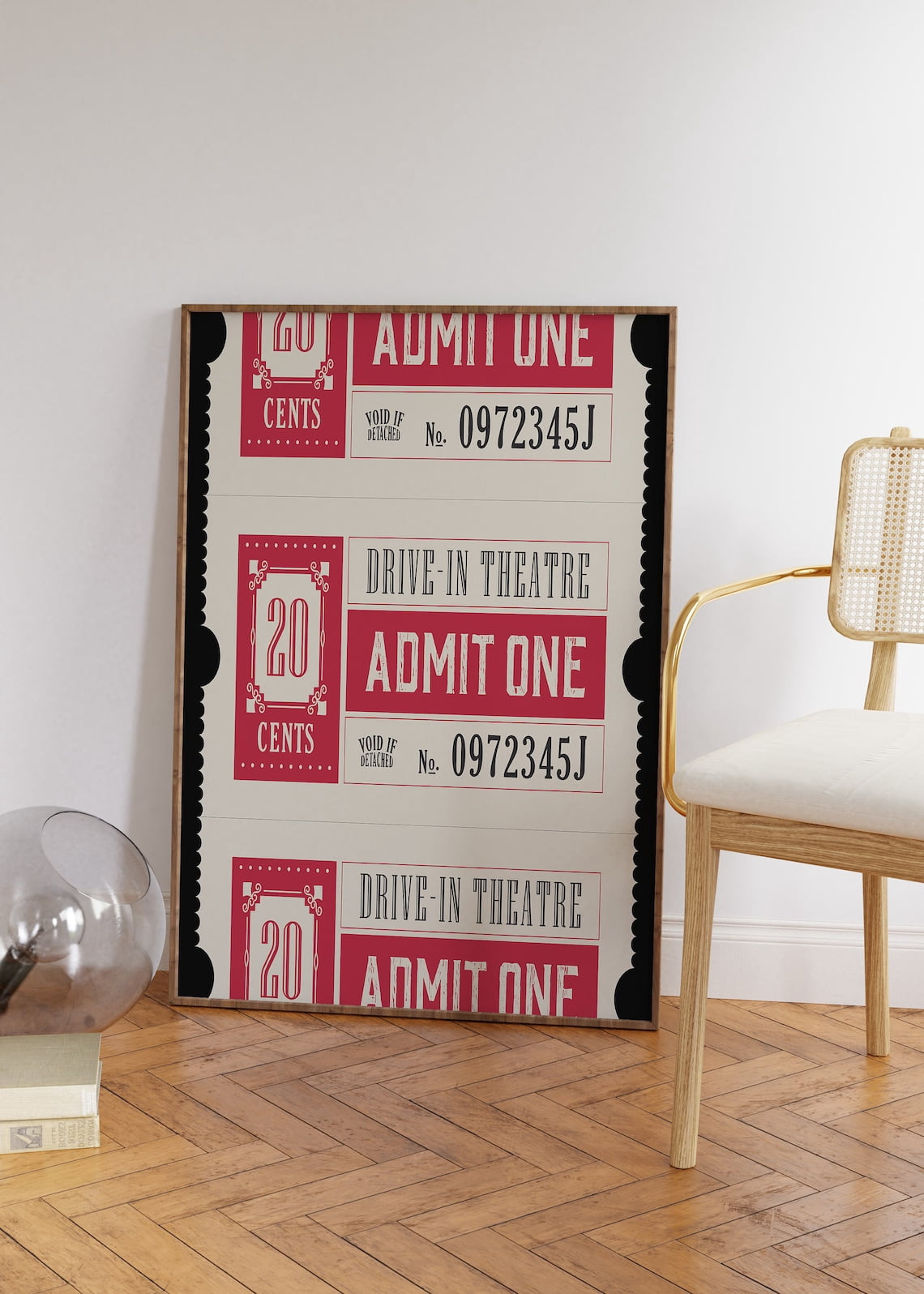 Drive In Theatre Ticket Retro Wall Art, Unframed Poster - Walmart.com