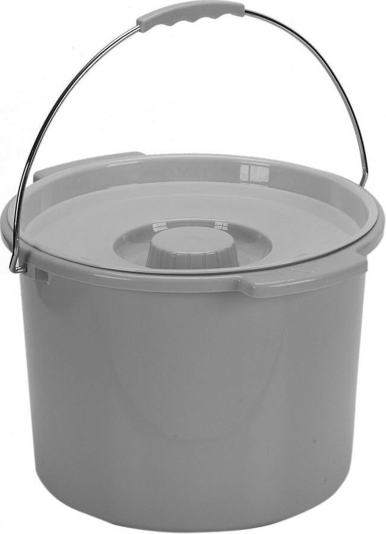 Drive 12 Quart Commode Bucket, Gray, Includes Lid and Handle, Bedside ...