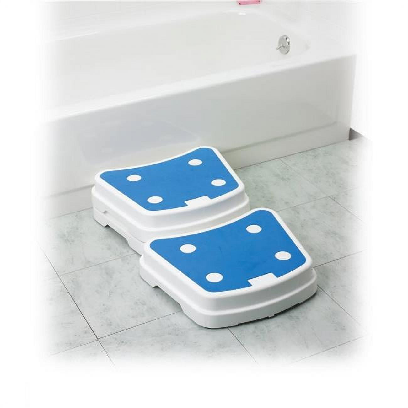 Drive Medical 93073500 Blue & White Portable Bath Step Stool, 4 in ...