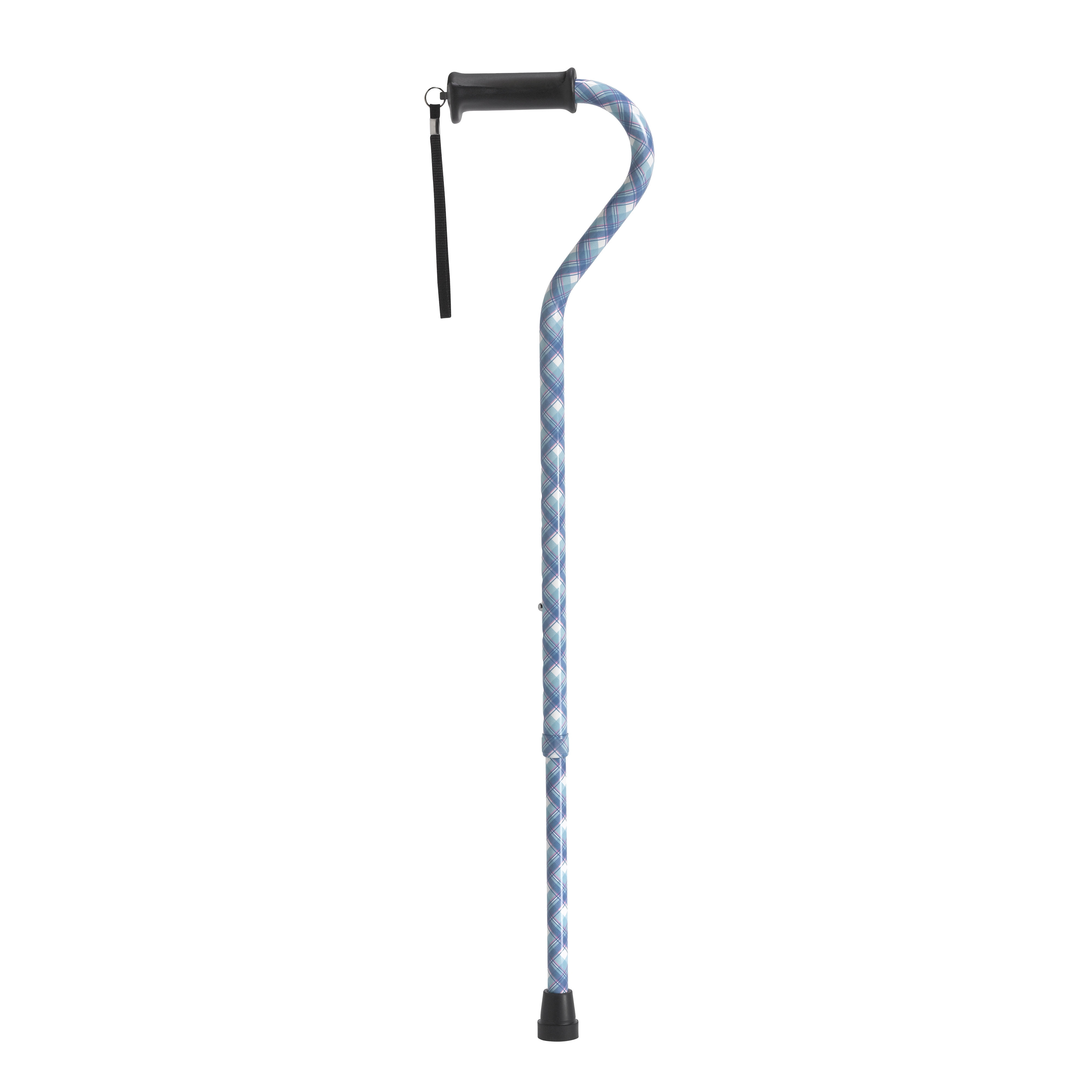 Drive Medical Adjustable Height Offset Handle Cane with Gel Hand Grip ...
