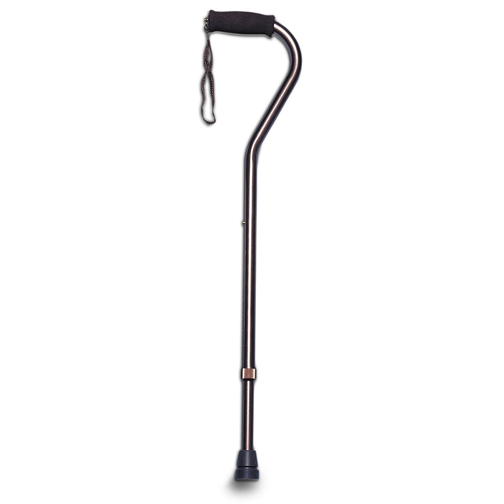 Drive Medical Adjustable Offset Handle Cane with Foam Grip, Bronze ...