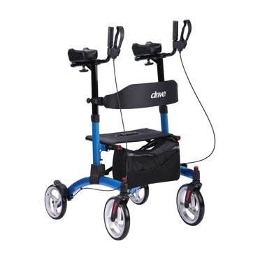 Drive Medical Nitro Sprint Senior Mobility Rollator with Seat, Blue ...