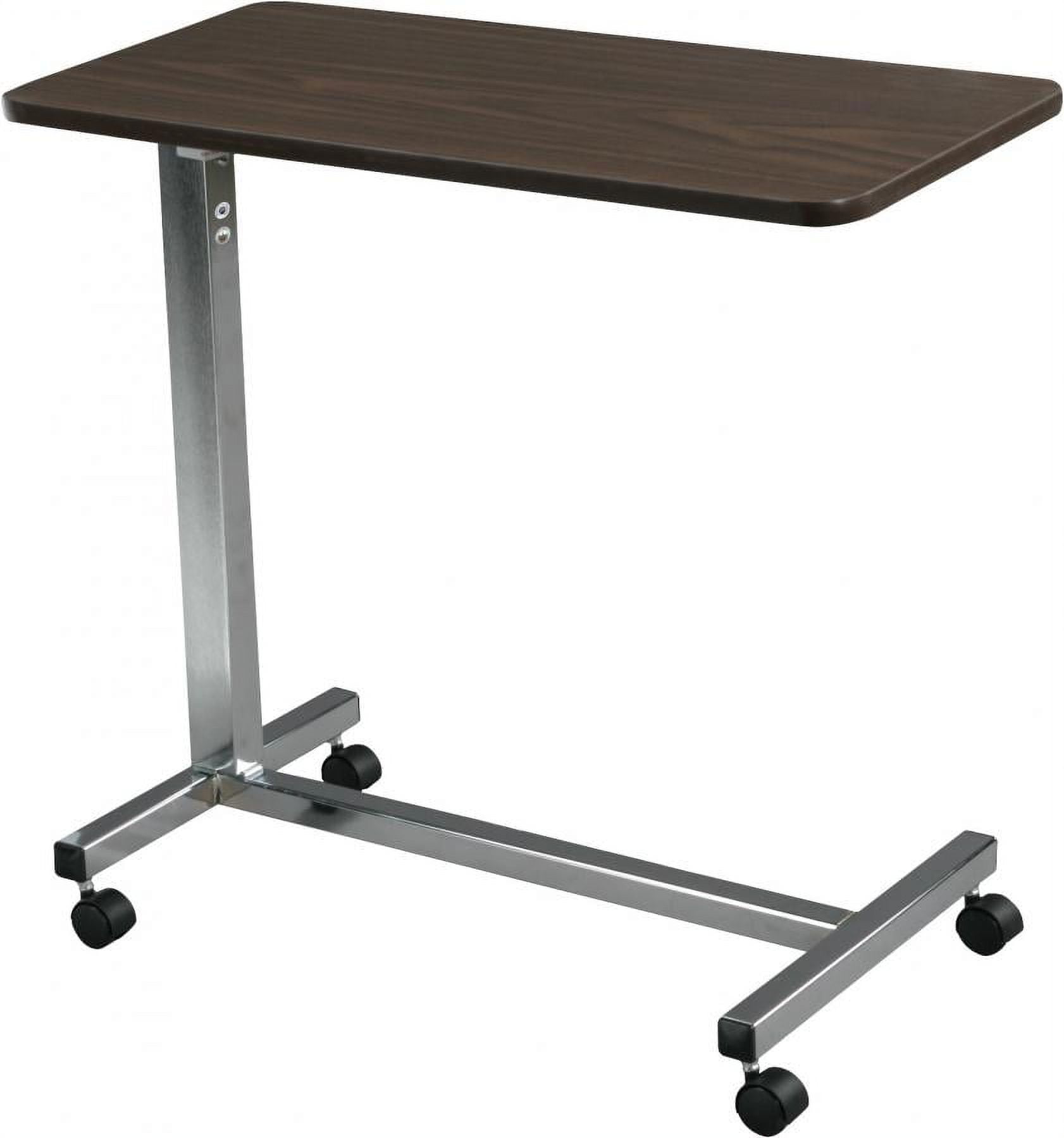 Drive Medical Adjustable Overbed Table, Non-Tilt, Walnut, 28-45 Inches ...