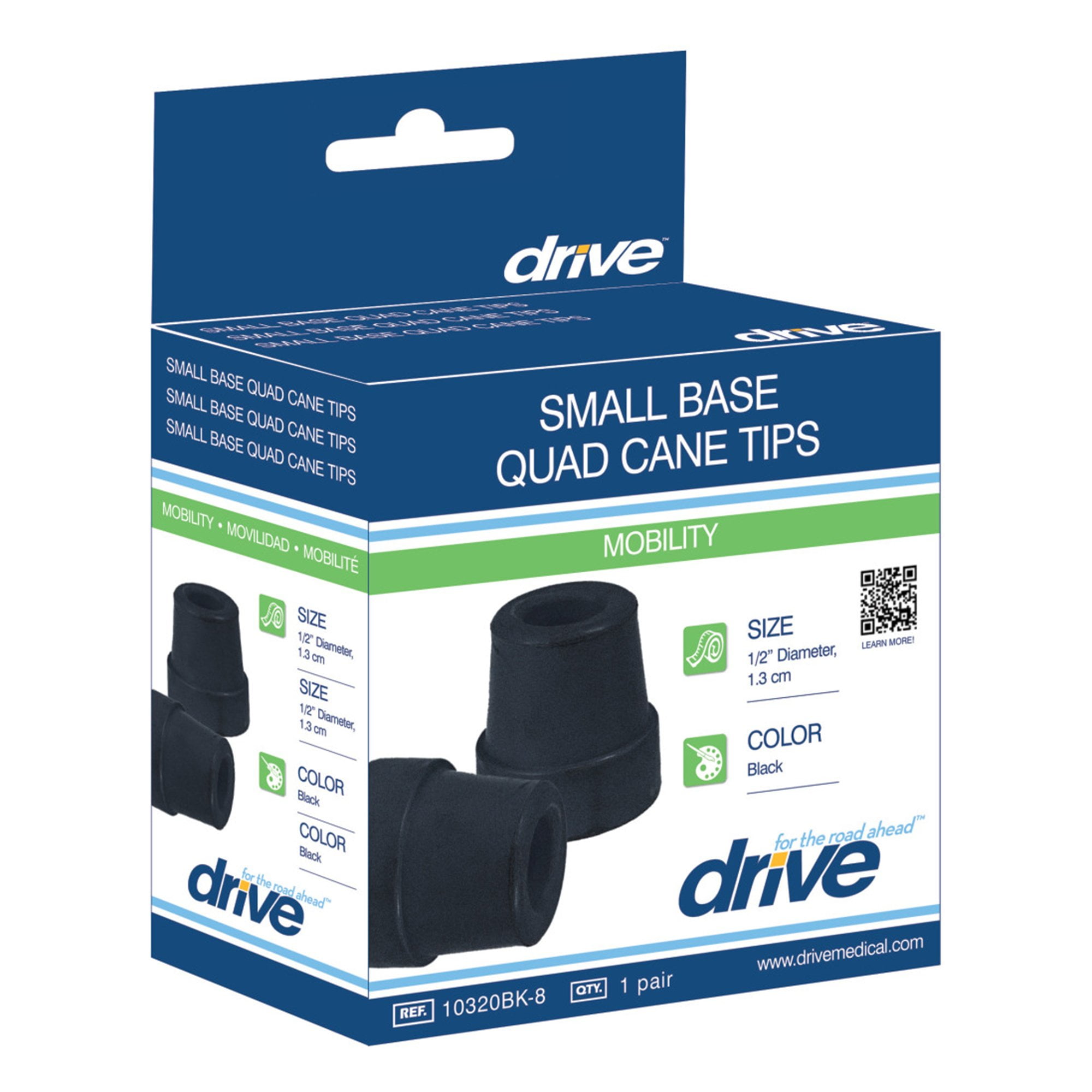Drive Medical Small Base Quad Cane Tip, Pack of 4 HSA/FSA Eligible ...