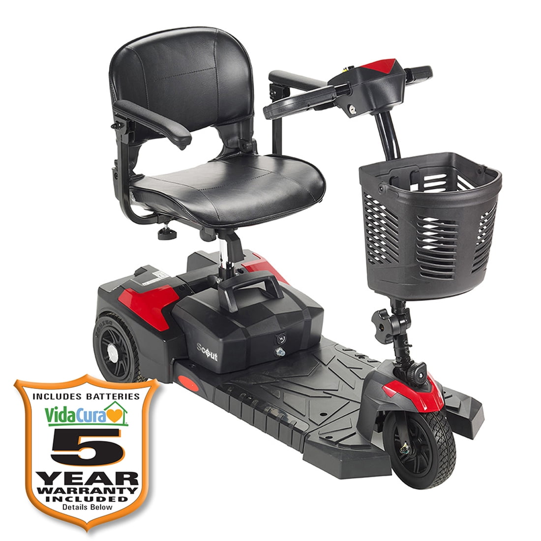 Drive Medical - Spitfire Scout 3 Mobility Scooter, 12 AH Battery, 5 ...