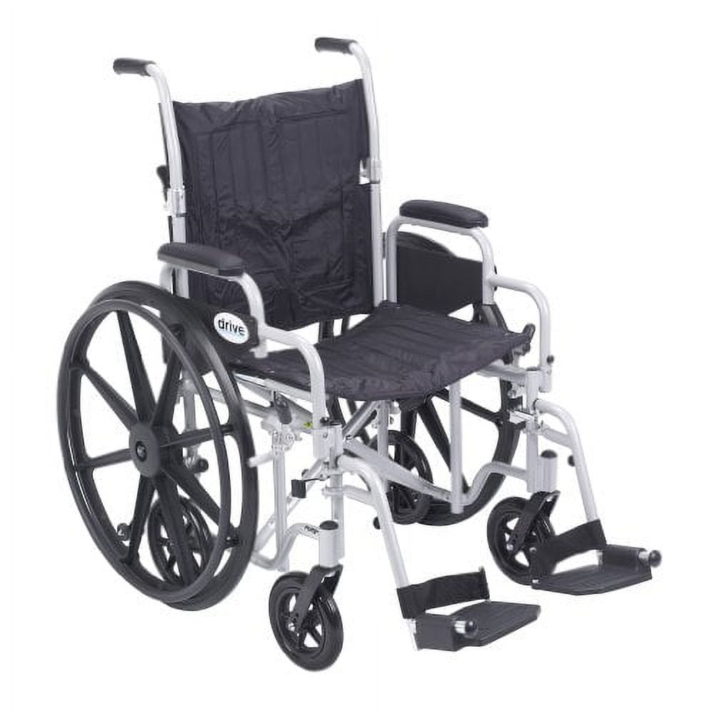 Drive Medical TR20 Poly-Fly Transport Wheelchair, Silver - Walmart.com