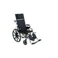 Drive Medical Viper Plus GT Full Reclining Wheelchair, Detachable Desk Arms, 16" Seat HSA/FSA ...