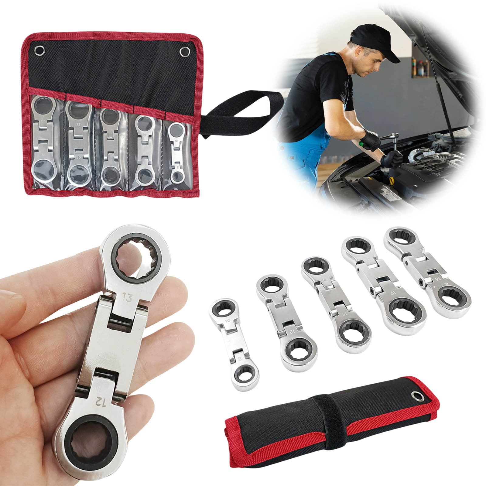 Drive Nano Flex Head Pocket Set Retractable Tool Kit With Double End ...